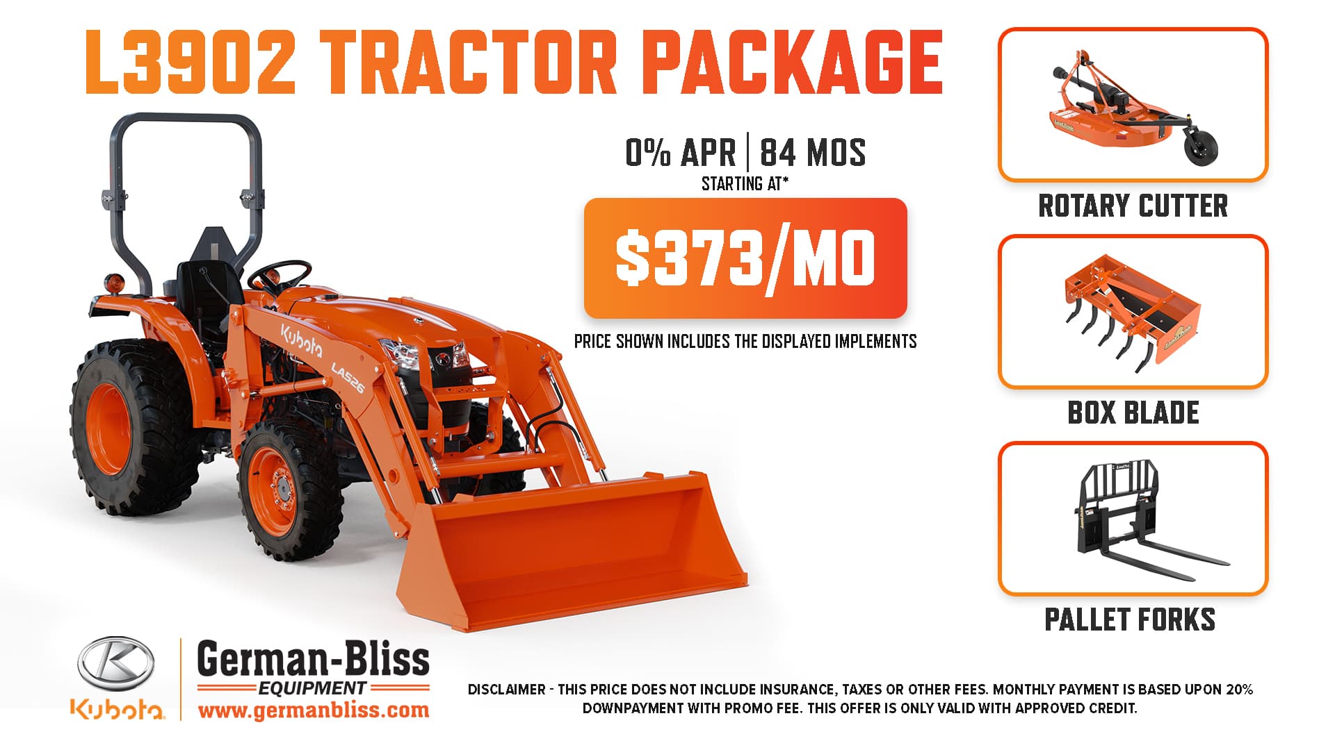 Kubota L Series Tractor Package - German-Bliss Equipment Inc.